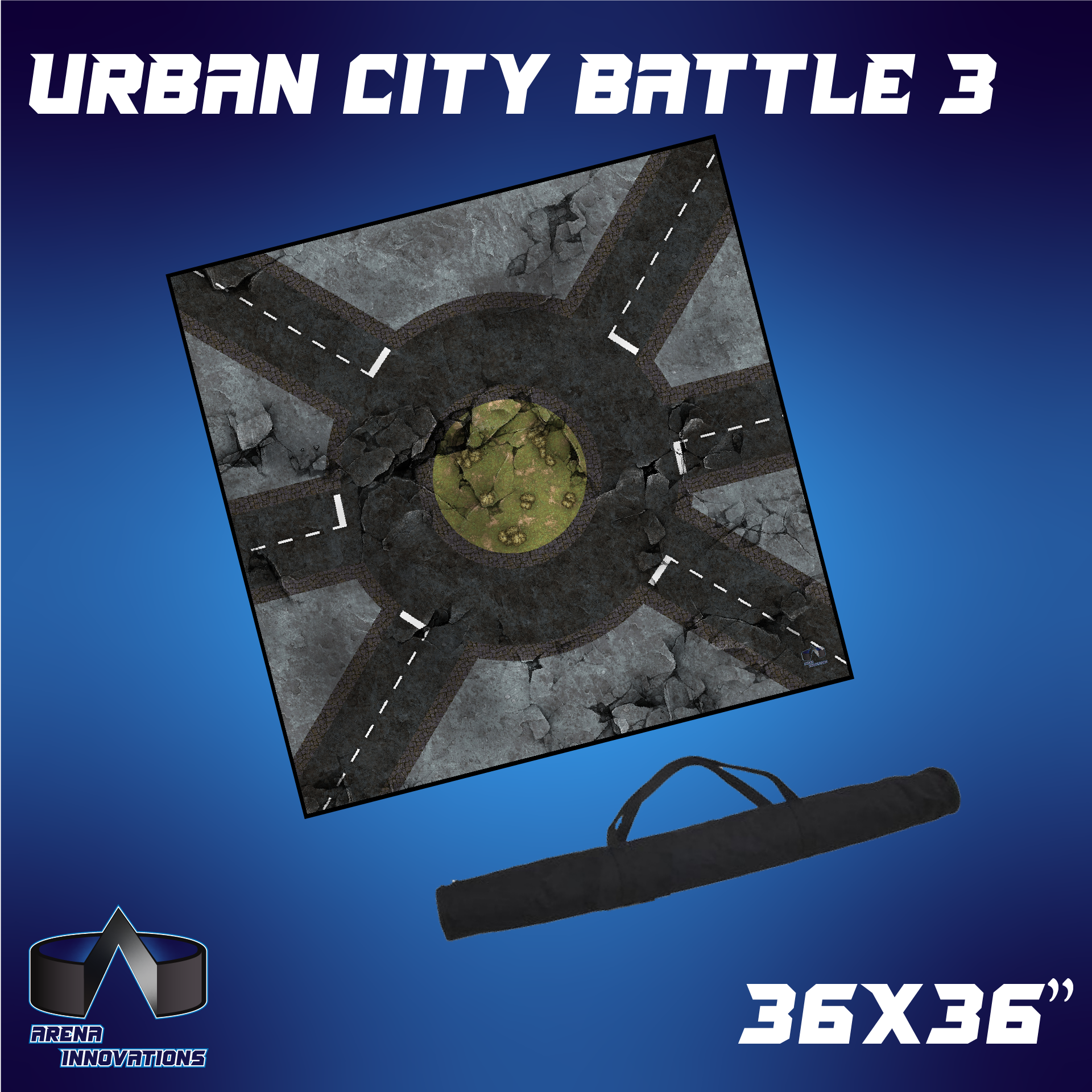 Gaming Mat 36x36" - Urban City Battle 3 | The Gaming Arena